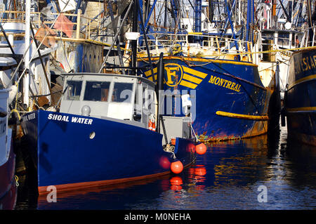 Massachusetts, New Bedford. Commercial fishing boats in the New Bedford ...