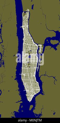 Streets of Manhattan - outline map Stock Vector Image & Art - Alamy