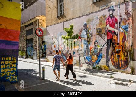Geece,Athens,street art in Psiri (ou Psyri) district Stock Photo - Alamy