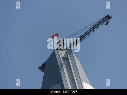 Construction of the pyramid-shaped Ryugyong hotel, Pyongan Province ...