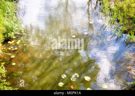 Idyllic creek with reflections, for backgrounds Stock Photo - Alamy