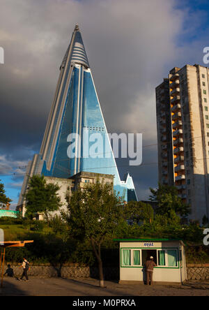 The pyramid-shaped Ryugyong hotel, Pyongan Province, Pyongyang, North ...