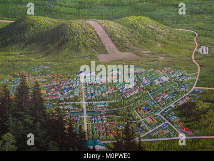Map of Samjiyon hill with the skiing slopes , Ryanggang Province ...