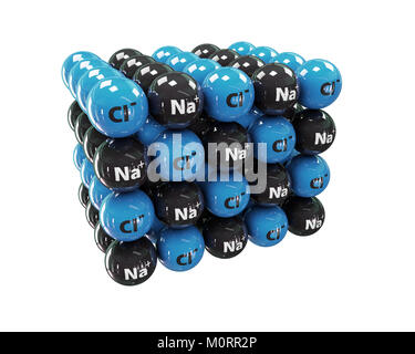 Sodium chloride (rock salt, halite, table salt), crystal structure ...