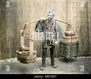 c. 1880s Japan - street rice vendor or seller Stock Photo - Alamy