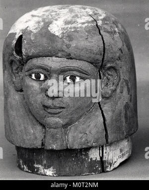 The Canopic jar lids of Ukhhotep, an ancient Egyptian artifact, are ...