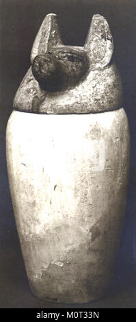 This canopic jar lid, dating to ancient Egypt, depicts the head of Hapy ...