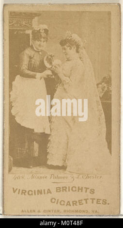 This cigarette card features Minnie Palmer from the Actors and ...