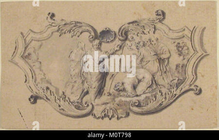 The scene of Moses striking the rock, as depicted in the artwork by ...