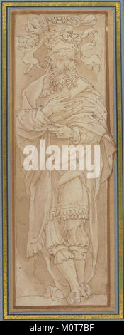 Drawing by Perino del Vaga depicting the Annunciation, showing the ...