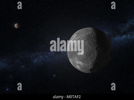 This image is a concept of the Orcus dwarf planet and your moon Vanth ...