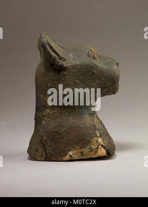A cat head sculpture from the Metropolitan Museum of Art, representing ...