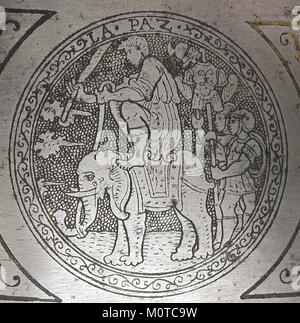 The Cantle Plate, a decorative metalwork piece from the medieval period ...
