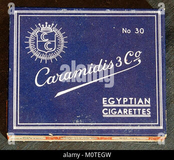 Caramidis No 30 Egyptian Cigarettes are packaged in distinctive boxes ...