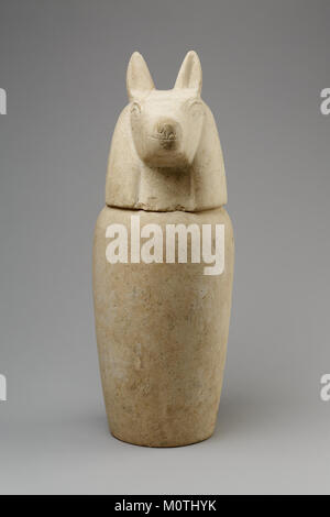 This canopic jar, from ancient Egypt, was used to store the internal ...