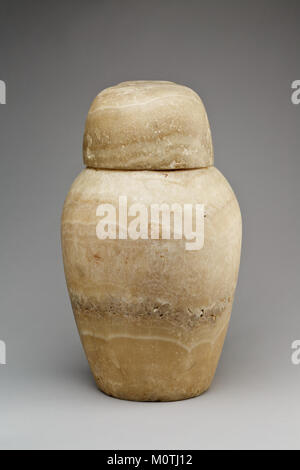 This canopic jar lid, representing Qebehsenuef, the ancient Egyptian ...