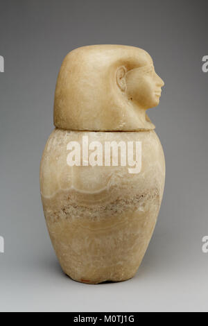 This canopic jar lid, part of ancient Egyptian funerary practices ...