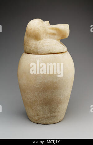 The Canopic Jar representing the deity Hapy, from ancient Egypt, is ...