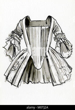 18th-century French caraco, a fitted bodice garment with flared sleeves ...
