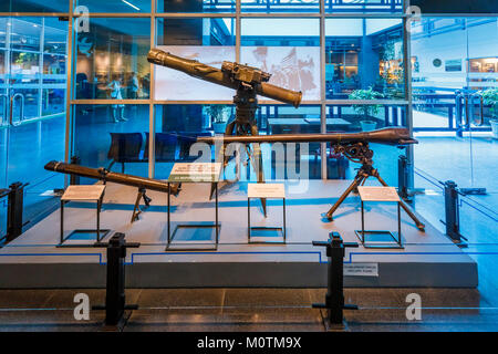 Display of US military weapons used in the Vietnam War, exhibits in ...