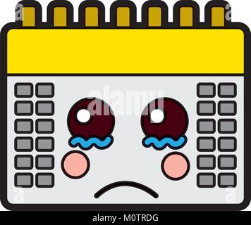 calendar event cute cry kawaii cartoon Stock Vector Image & Art - Alamy