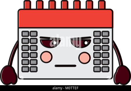 angry calendar kawaii icon image Stock Vector Image & Art - Alamy
