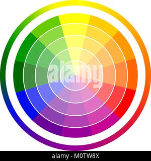 Gradation of colors in the circle. RGB and CMYK Stock Vector Art ...
