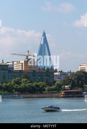 The pyramid-shaped Ryugyong hotel, Pyongan Province, Pyongyang, North ...