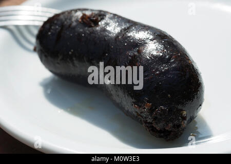 Blood sausage, Argentinian morcilla Stock Photo - Alamy