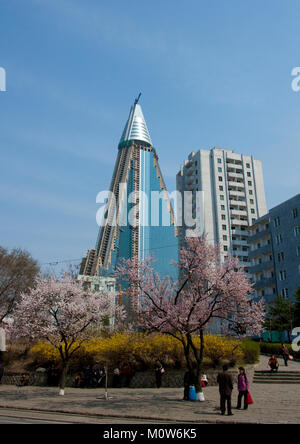 The pyramid-shaped Ryugyong hotel, Pyongan Province, Pyongyang, North ...