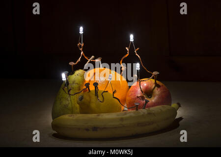 Five a day 5 fruit to provide energy power supply electricity ...