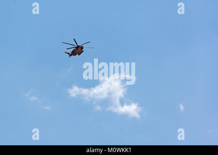 IDF apache helicopter flying over Arad Israel on a training mission ...