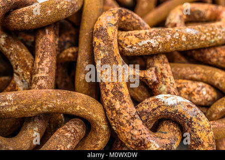 Anchor Chain. Heavy Corroded Rusty Chain. Nautical vessels anchors ...