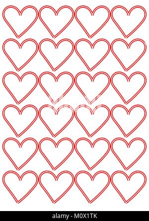red background white heart patterned wallpaper Stock Vector Image & Art ...