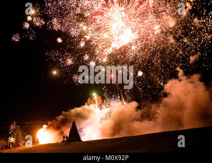 Christmas eve bonfire on the levee, Gramercy, Louisiana, USA Stock ...