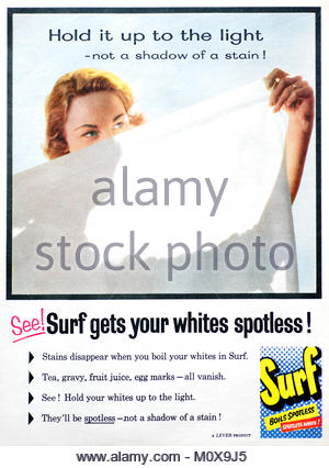Surf Washing powder vintage advertising 1955 Stock Photo - Alamy