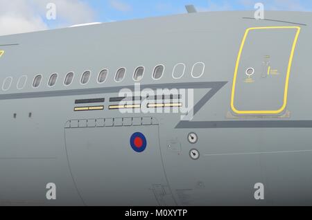 Royal Air Force A330 Voyager MRTT over Ipswich during the RAF 100 years ...