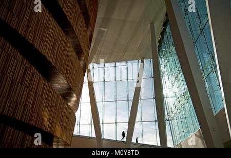 Interior view of the Snohetta Norwegian architects designed library in ...