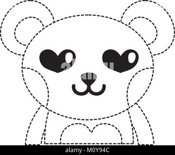 dotted shape enamored bear cute wild animal Stock Vector Image & Art ...