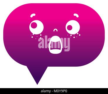 silhouette surprised chat bubble kawaii cartoon vector illustration ...