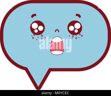 line surprised chat bubble kawaii cartoon Stock Vector Image & Art - Alamy