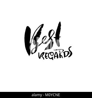 Best Regards hand drawn lettering. Handwritten calligraphy vector ...