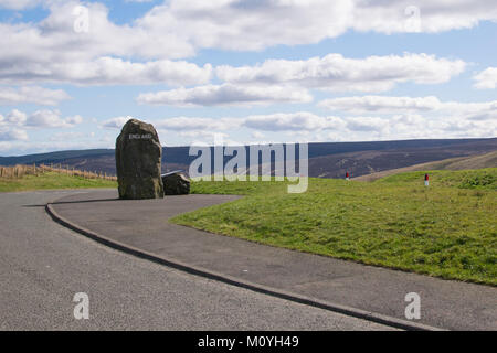 England Scotland border at Carter Bar on the A68 road. UK Stock Photo ...