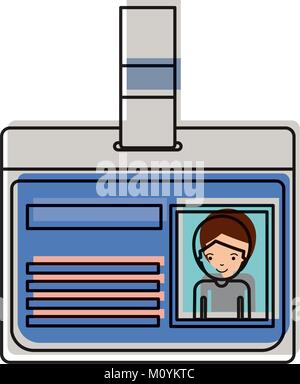 identification card with half body man picture with short hair and ...
