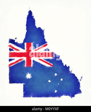 Flag of Queensland. Illustration of Australian Flag of Queensland ...