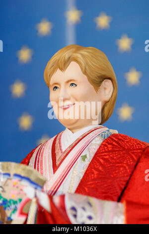 Japanese doll maker Kyugetsu Co. unveils "hina" doll of table tennis ...