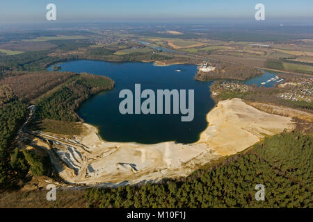 Aerial view of sand quarry - aerial photography Stock Photo - Alamy