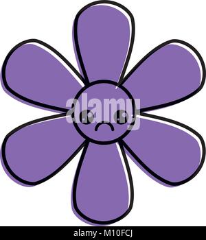 Botanical sad face emoticon icon. Blue plant leaf with tear, crying emoji facial expression ...