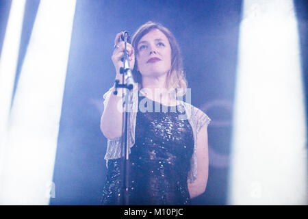 Singer Rachel Goswell of Slowdive performs during the music festival ...