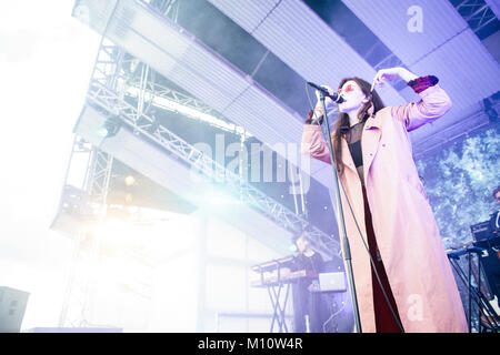 The Swedish singer, songwriter and musician SKOTT performs a live ...